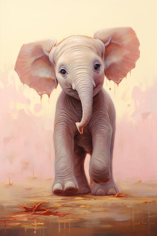 Baby Olifant Poster - Kinderkamer - Babydieren - Afrika - Dieren ...