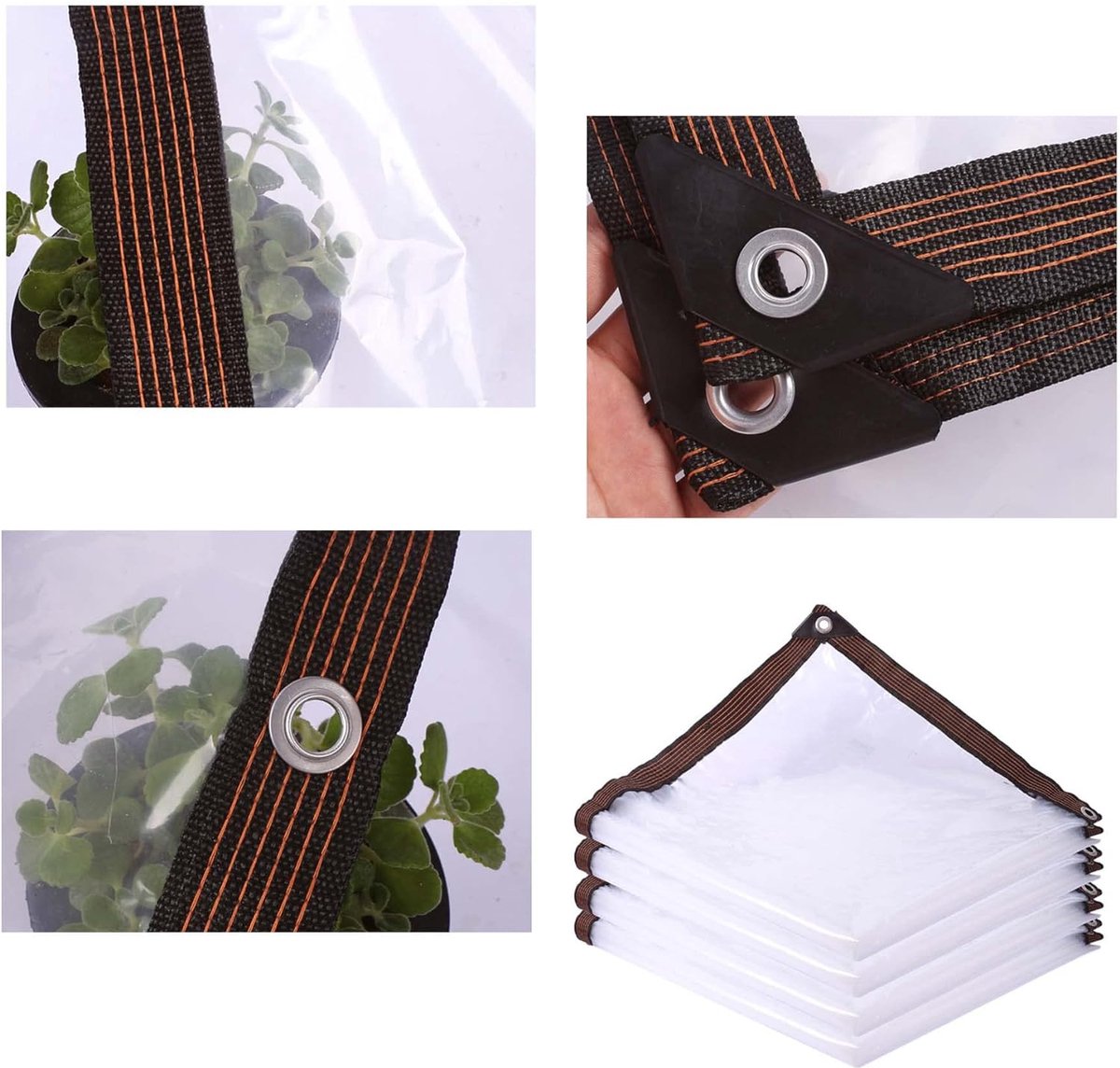 Dekzeil, waterdicht, transparant, 2 x 2 m, transparant zeil, broeikas ...