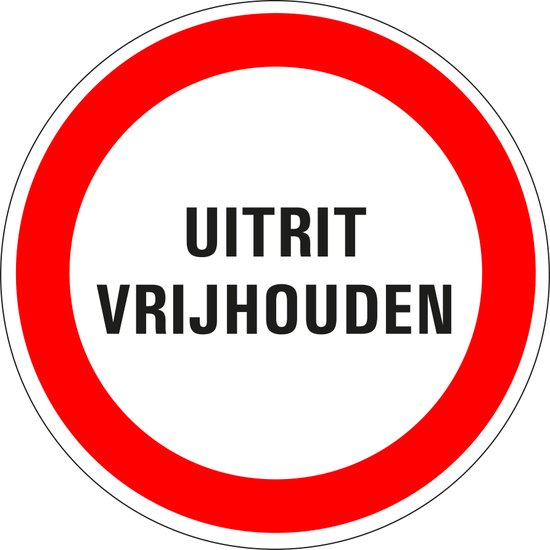 Uitrit vrijhouden sticker 50 mm - 10 stuks per kaart | bol