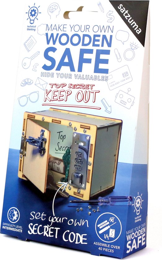 Satzuma - Make your own Wooden Safe - STEM | bol