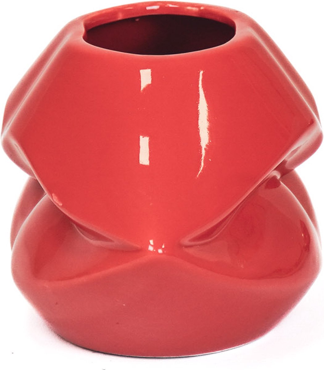 Housevitamin - Lips Don't Lie Vaas- Rood - 21x19x11cm | bol