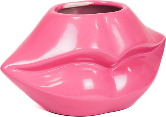 Housevitamin Lips Don't Lie Vaas - Bloempot Neon Roze - 21x19x11cm ...