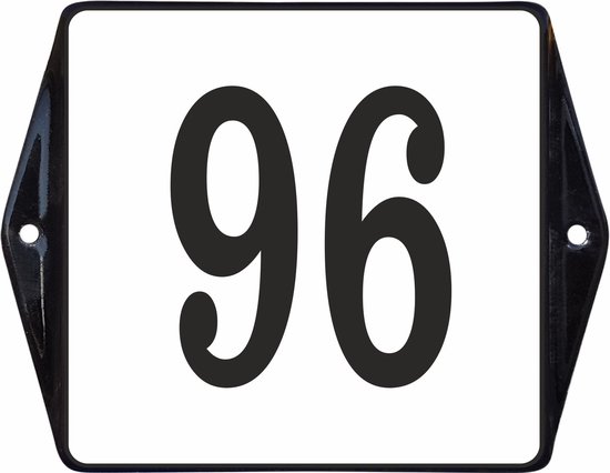 Emaille huisnummer nr. 96 model oor | bol