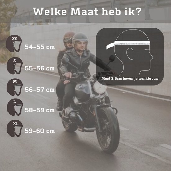Motocubo Beetle Jethelm - ECE goedgekeurde Scooterhelm - Geschikt als ...