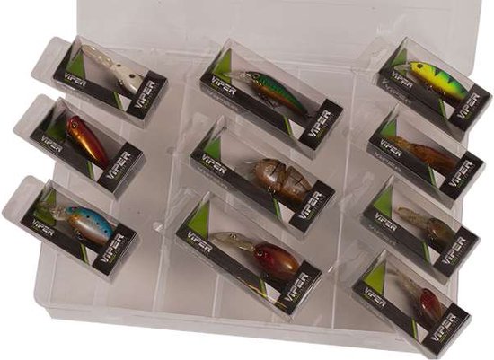 Viper Pluggen - Baars Kunstaas Set 10st - Tackle box - Opbergbox - 11 ...