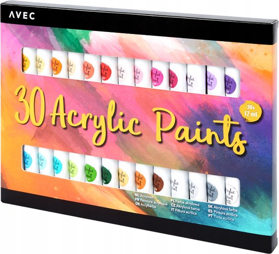Avec - Acrylverf set - Acrylic Paints - 30 stuks - Acryl verf - Verf ...
