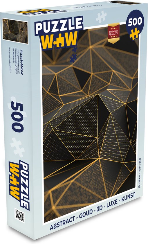 Puzzel Abstract - Goud - 3D - Luxe - Kunst - Legpuzzel - Puzzel 500 ...