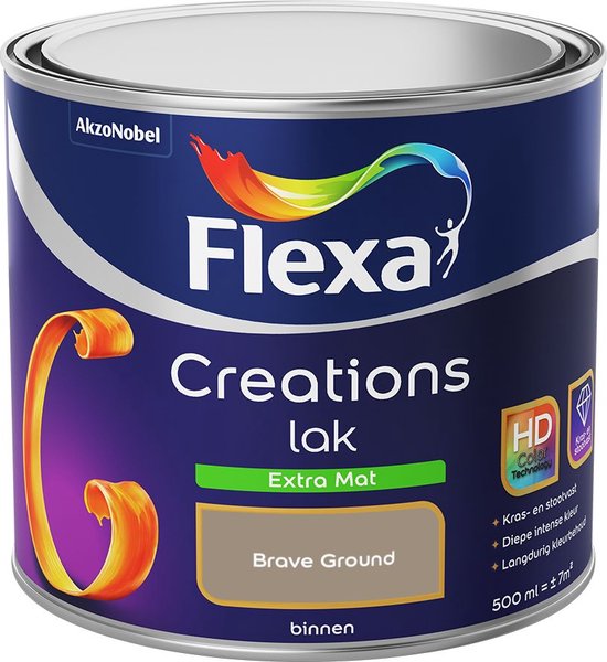 Flexa Creations - Lak Extra Mat - Brave Ground - 500ML | bol