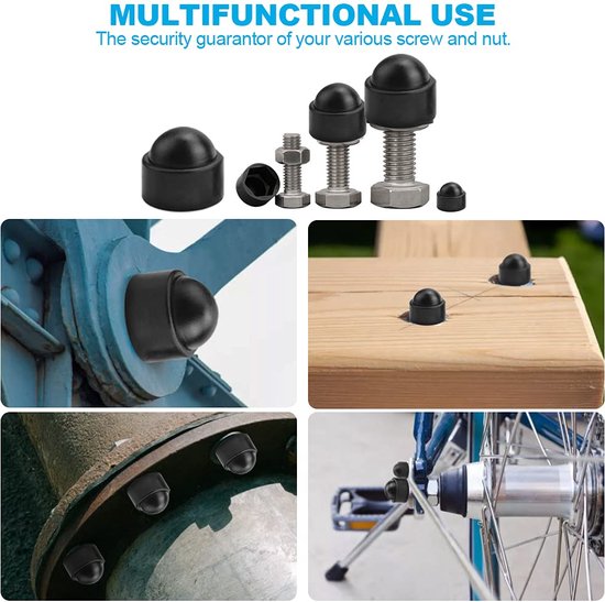 Pack of 145 Hex Nut Covers, 6 Sizes, M4, M5, M6, M8, M10, M12, Hexagonal Nuts,... | bol