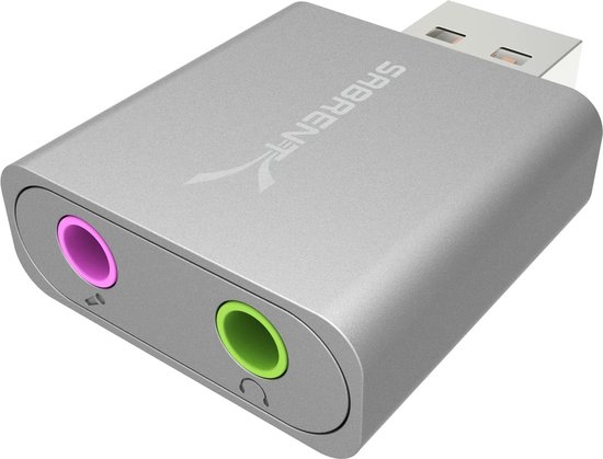 Sabrent AU-EMAC Interfacekaart/Adapter 3,5 mm - USB naar 3,5 mm Adapter ...
