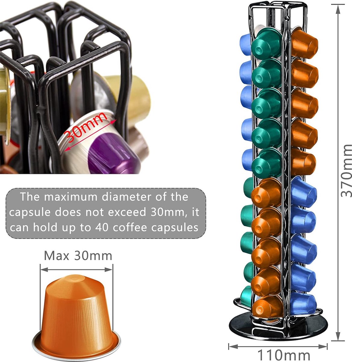 Koffie Capsulehouder - Koffiecapsule Opbergrek Capsule Opslag Houder ...