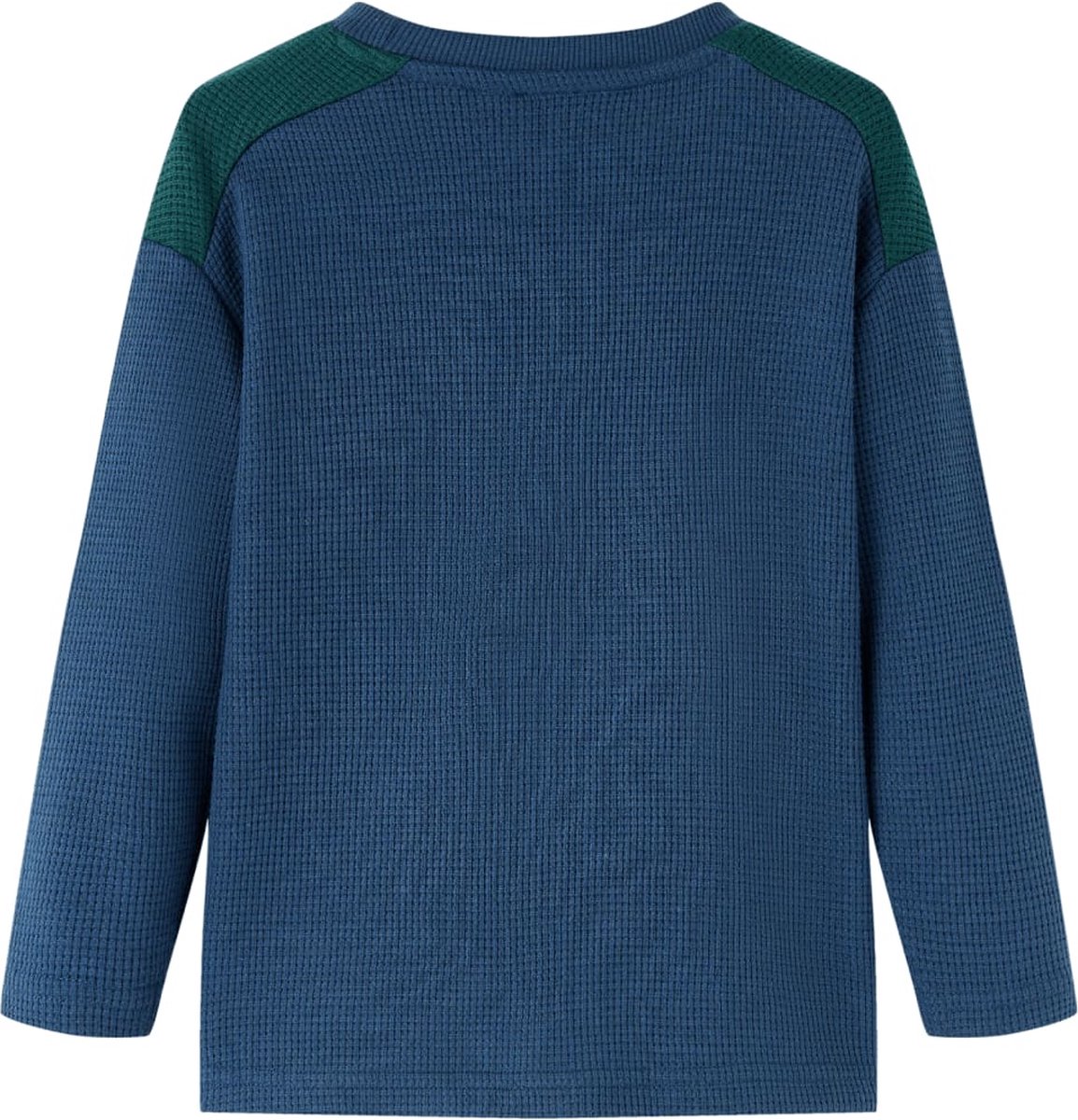 vidaXL-Kindertrui-gewafeld-met-print-140-marineblauw | bol.