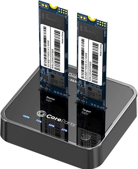 CoreParts NVME M2 SSD cloner - Zwart | bol