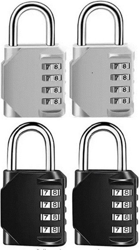 Cijferslot - Reisslot - Hangslot - 80 mm - zwart of grijs - Slot met ...