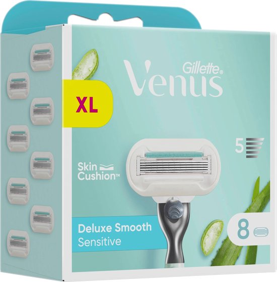 Gillette Venus Scheermesjes, Deluxe Smooth Sensitive, 8 Scheermesjes | bol