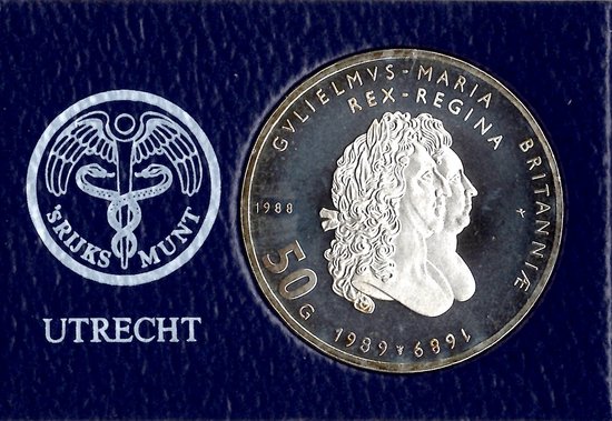 Nederland 50 gulden munt 1988 - William & Mary - zilver - FDC | bol