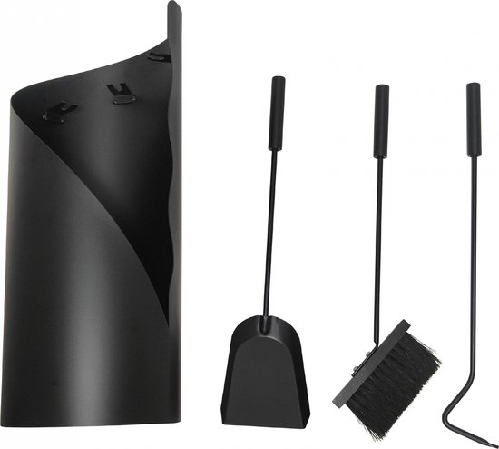 Practo Home Haardset - 3-delig haardgereedschap - Zwart - Open haard | bol