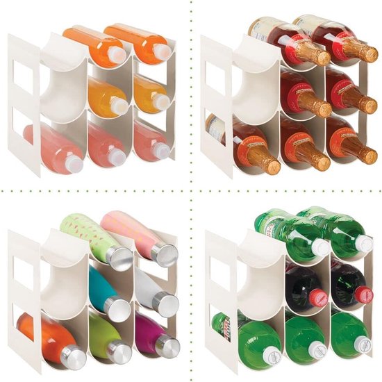 wijnflessen, vrijstaand, flessenrek met glashouders, voor keuken, bar ...