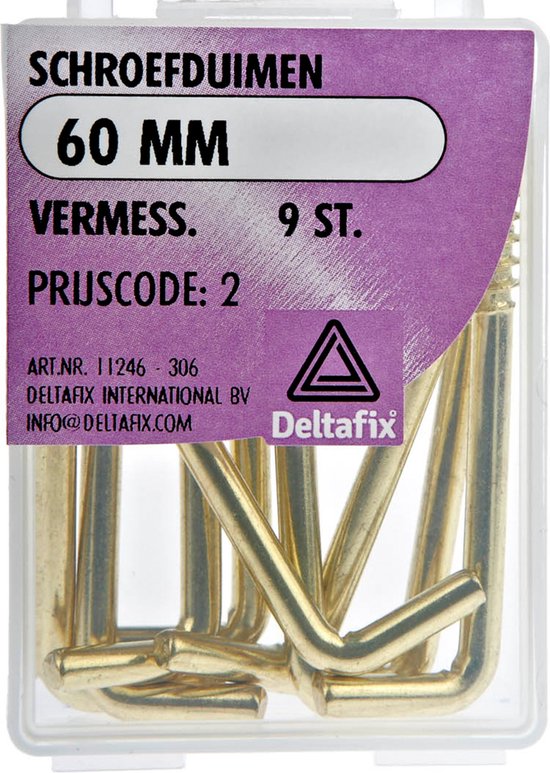 Deltafix Schroefduimen - 9x - vermessingd metaal - 60 mm - ijzerwaren ...