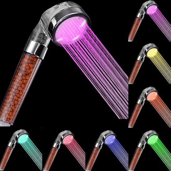 kleurrijke LED water kraan - Led-handdouche, douchekop, led-douchekop ...