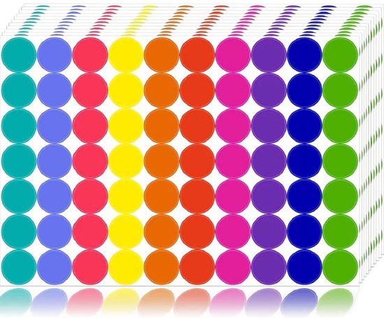 350 ronde stickertjes 1.9 cm multicolor | bol