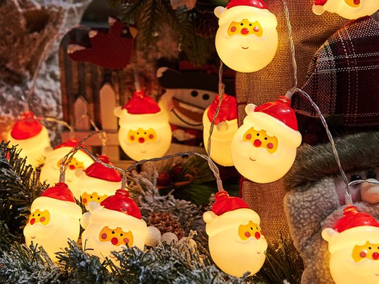 LED Kerstverlichting - Kerstversiering - 10x Kerstmannetjes ...