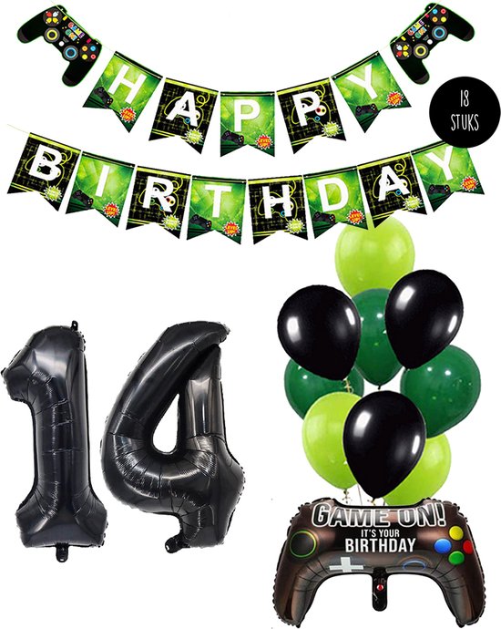 Cijfer Ballon 14 Game Videospel Verjaardag Thema - De Versiering voor ...