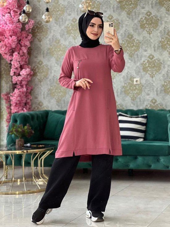 Dames 2-delig combi pak aerobin loungewear broek en tuniek | Roze | bol