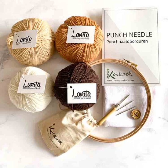 Studio Koekoek - Punchnaald startpakket met instructies voor beginners - Choco mix -... | bol