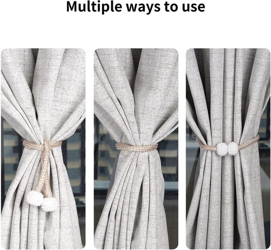 Pakket van 8 gordijnkoorden, gordijnhouders, koorden voor gordijnen ...