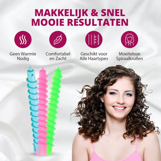 BeautyFit® - Nieuwste Heatless Curls 6-delig - Inclusief E-book - Zwart - Krulspelden... | bol