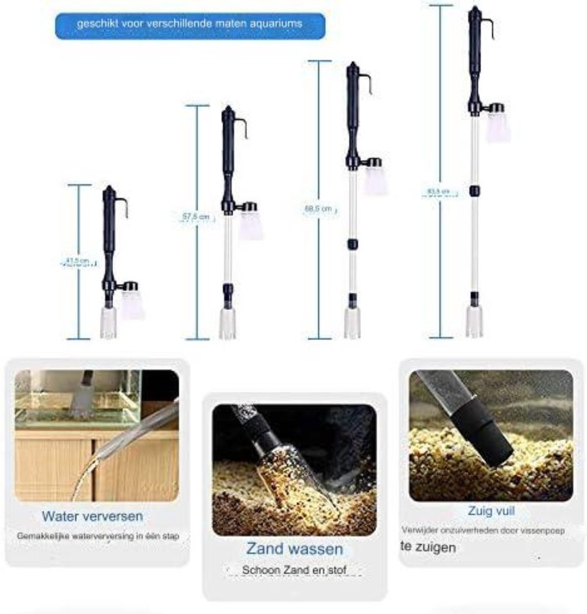 Aquarium Stofzuiger - Aquarium Bodemreiniger - Aquarium Schoonmaken ...