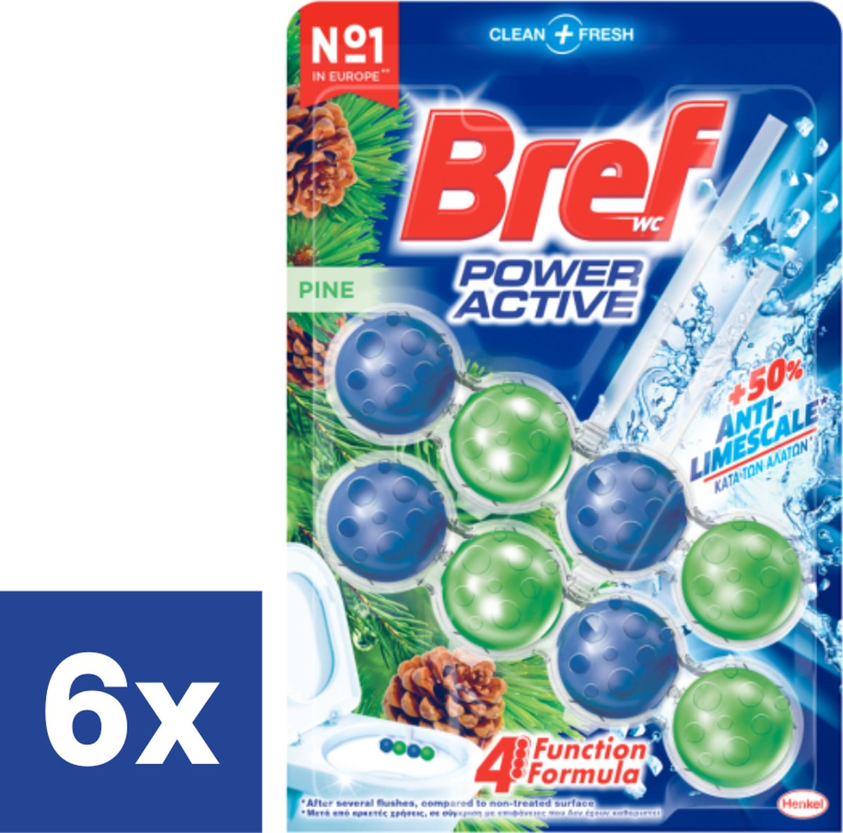 Bref Power Activ WC Blok Pin - 6 x 2 stuks | bol