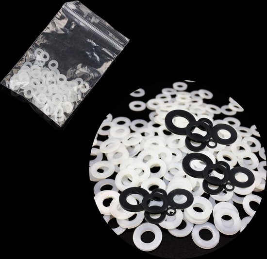 sluitringen, kunststof, wit, 520 stuks, bijsluitringen, nylon, sluitringen, M3, M4,... | bol