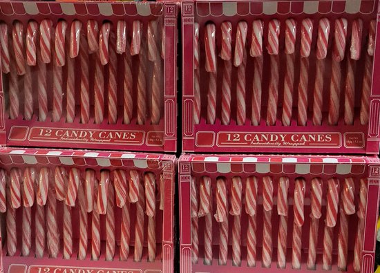 288 candy canes rood/wit in 24 doosjes van 12 stuks zuurstokken snoep ...