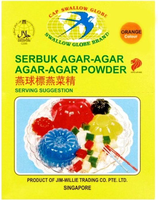 Swallow Globe Brand - Agar-Agar poeder Oranje - 7 gram - 5 stuks ...