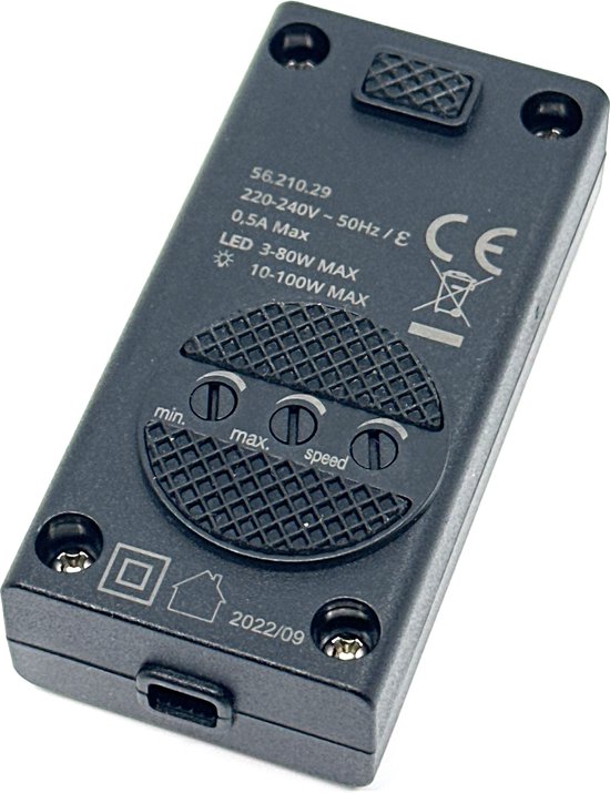 Handson LED snoerdimmer - 3 tot 80 watt - Zwart | bol