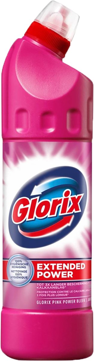 Glorix Pink Power Bleek 2x750ml + 2x WC blokjes Pink Magnolia - WC ...