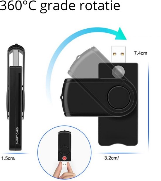 Belgische USB Smart Card Reader/ eID kaartlezer | bol.com
