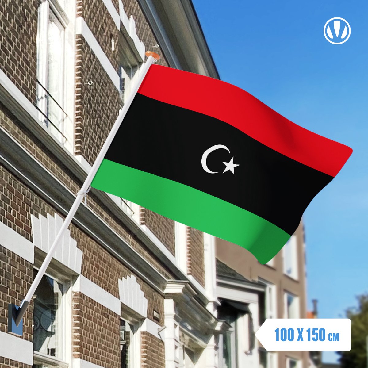 vlag Libië 100x150cm - Spunpoly | bol.com