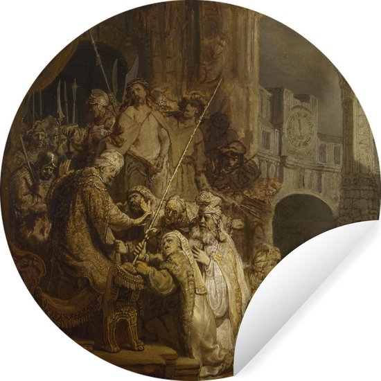 Ecce Homo - Peinture de Rembrandt van Rijn Sticker mural cercle papier ...