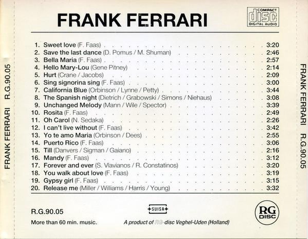 Frank Ferrari - Sweet Love - CD, Frank Ferrari | CD (album) | Muziek ...