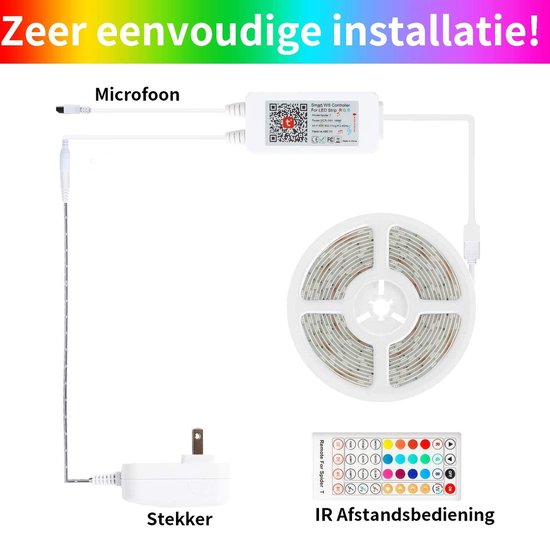 Smart Led Strip met APP - 10 meter - RGB - Inclusief afstandsbediening ...
