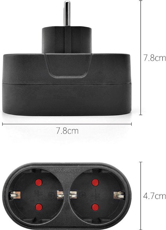 Colorful Sun® Stopcontact splitter - Verdeelstekker - Verticaal ...