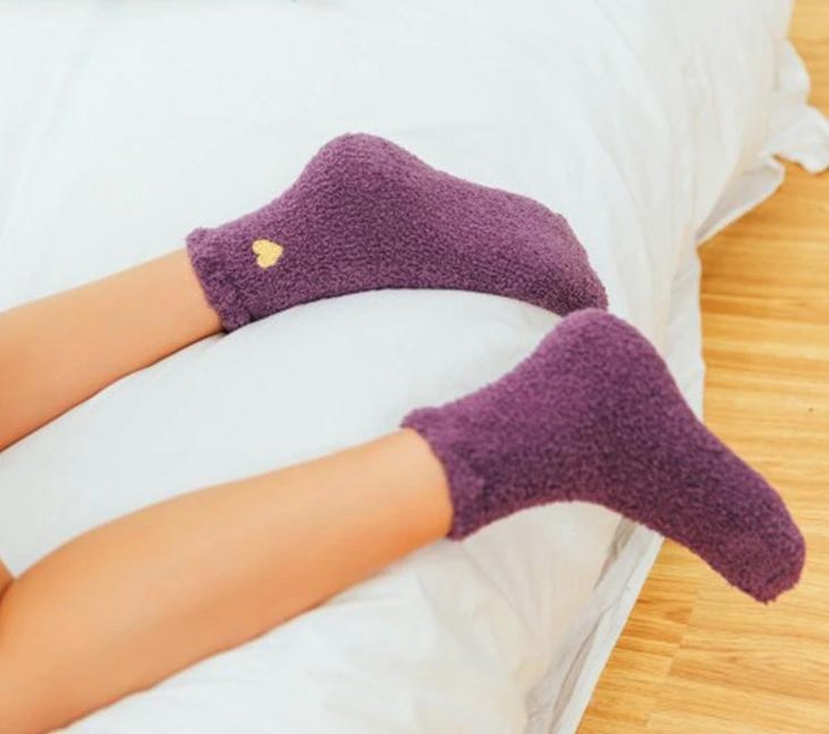 Fluffy Sokken dames - huisokken, warme winter sokken - print hart ...