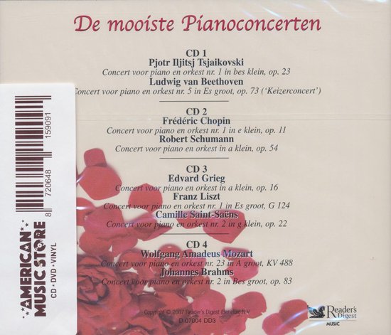 DE MOOISTE PIANOCONCERTEN (Reader's Digest) - DUBBEL CD, Diversen | Muziek | bol