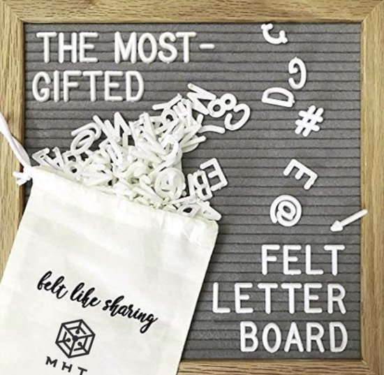 MHT - Letterbord - Hout - Grijs - 380 letters en symbolen - 6 ...