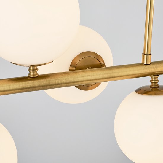 SK lighting 4075-8AS - Modern Hanglamp met opaalglas - 8xE14 - B:40 x L ...