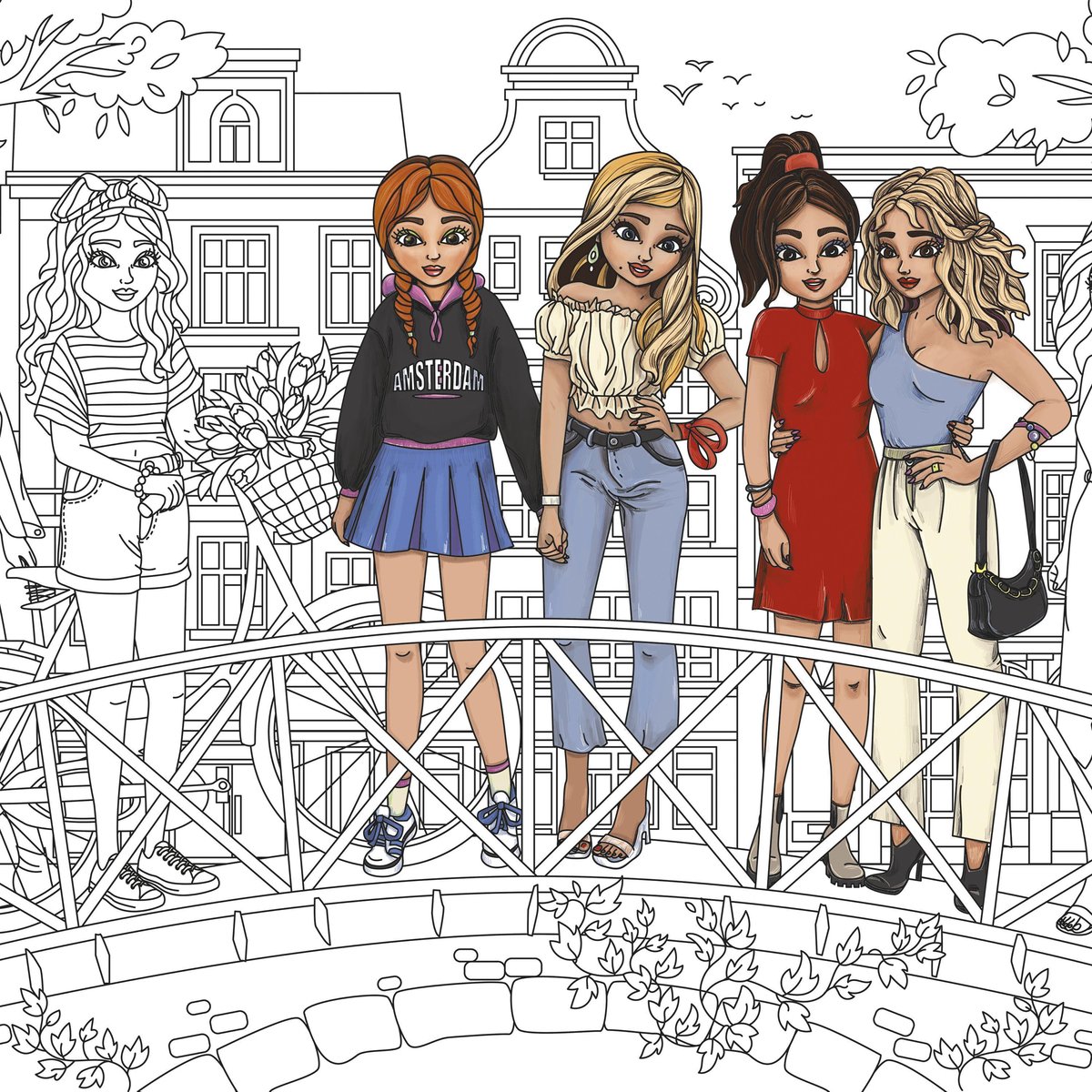 Models and The City - Amsterdam - Topmodel Kleurplaat XXL - Topmodel ...