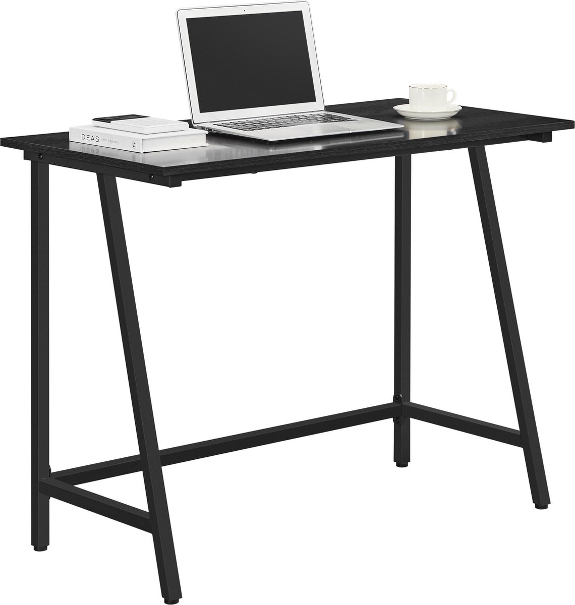 Zwarte Bureau of Tekentafel - Laptop Tafel met Houten Legblad en Stevig ...